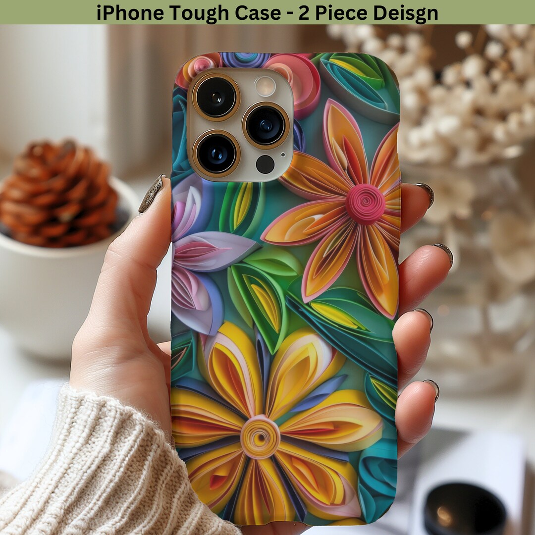 Vivid Paper Craft Floral Tough Case for iPhone 15, iPhone 14 Pro Max ...