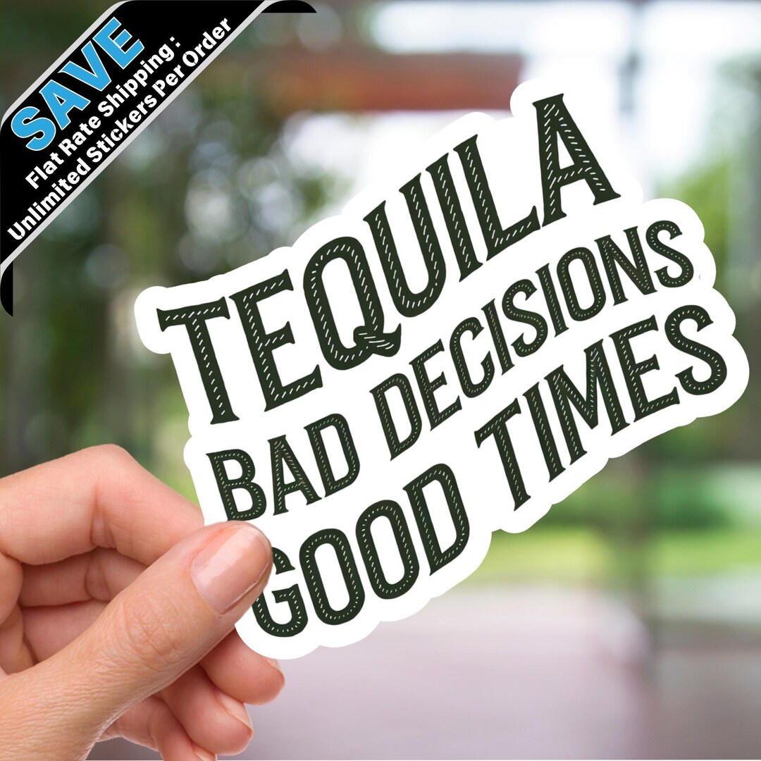 Tequila Lover Sticker, Party Sticker, Good Times Decal, Bar Drinking ...