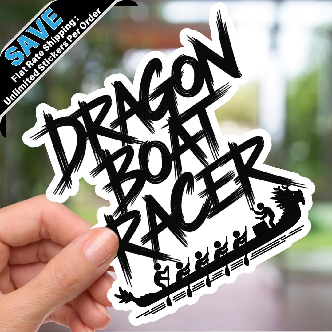 Dragon Boat Racer Vinyl Decal, Glossy Finish Sticker for Paddle Lovers ...
