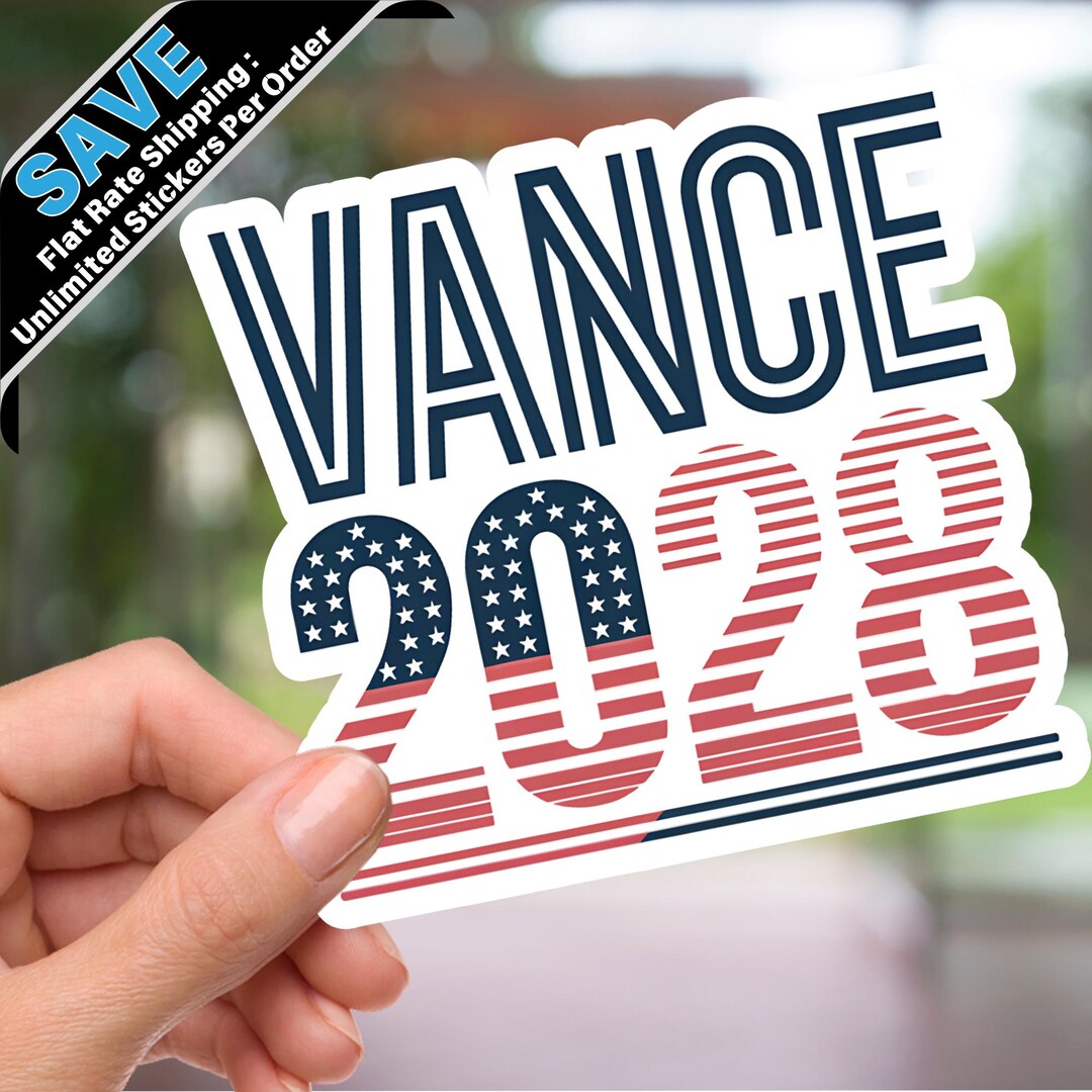 Vance 2028 Sticker, Bold American Flag Campaign Decal, Patriotic Red ...