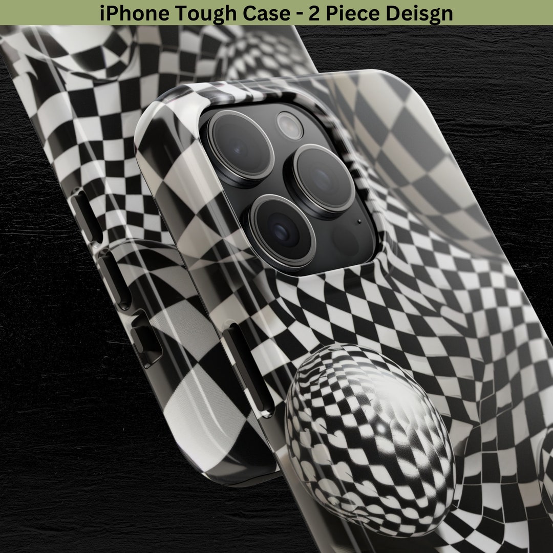 Surreal Monochrome Vortex iPhone Tough Case, Robust Two-piece Phone ...