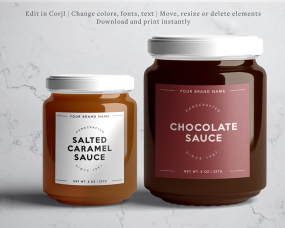 Paper Printable Jam Jar Label Editable Instant Jar Label Canning Jar ...