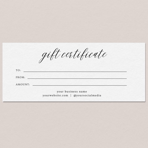 Editable Gift Certificate Template Printable Gift Card - Etsy