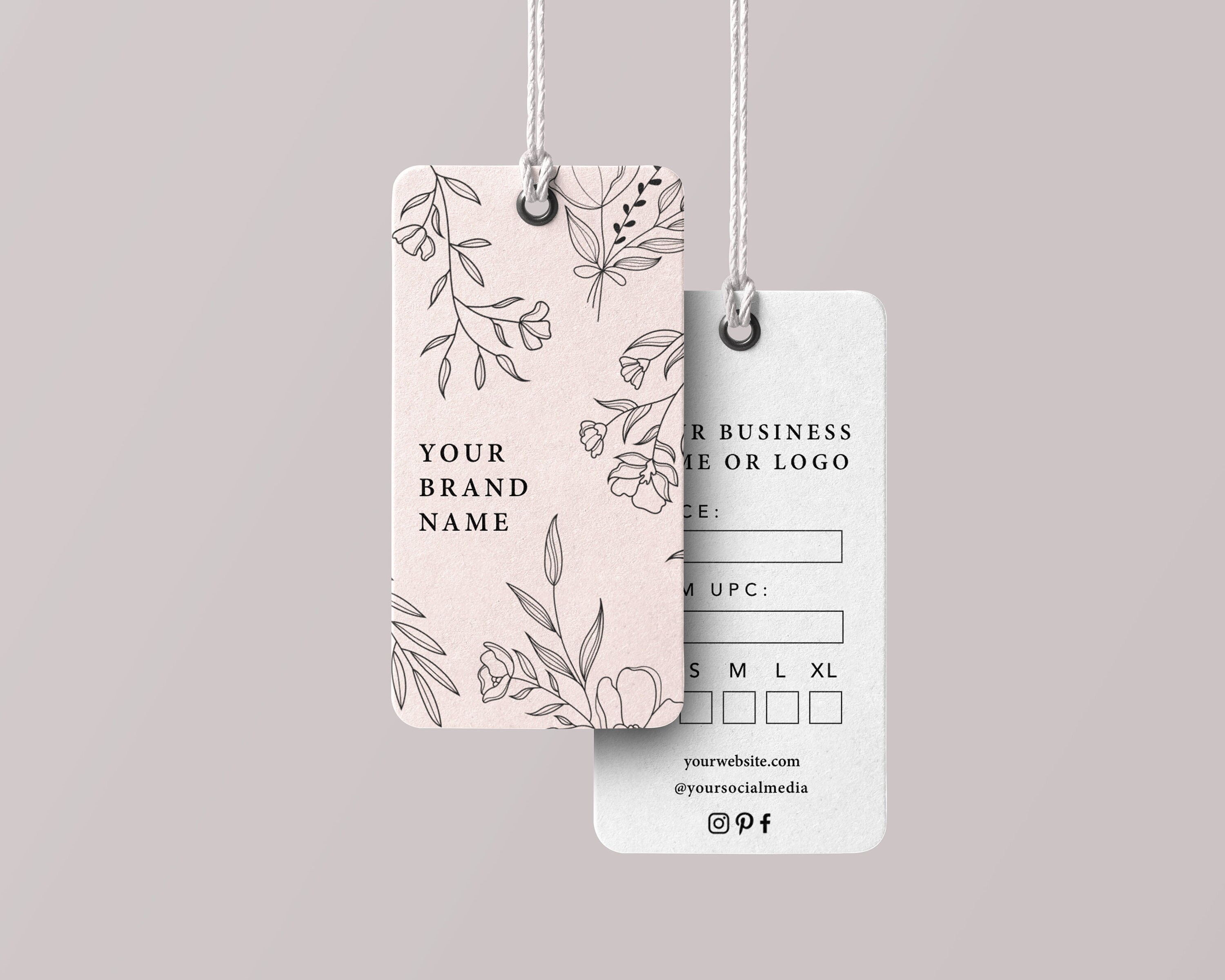 Editable Hang Tags Luxury Modern Simple Editable Clothing Tag Etsy UK
