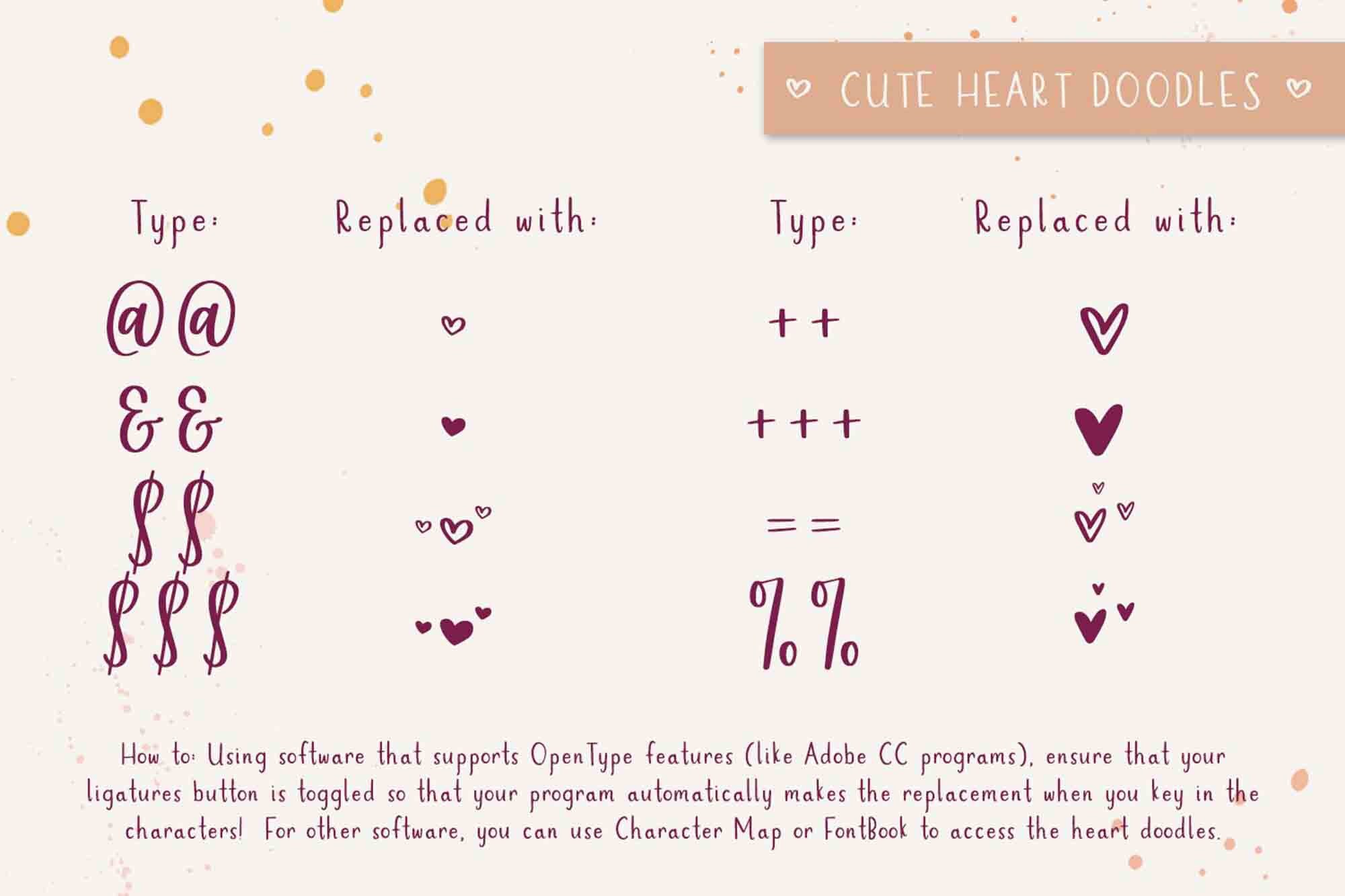 Heart Font Handwritten Font Font With Tails Font With Etsy