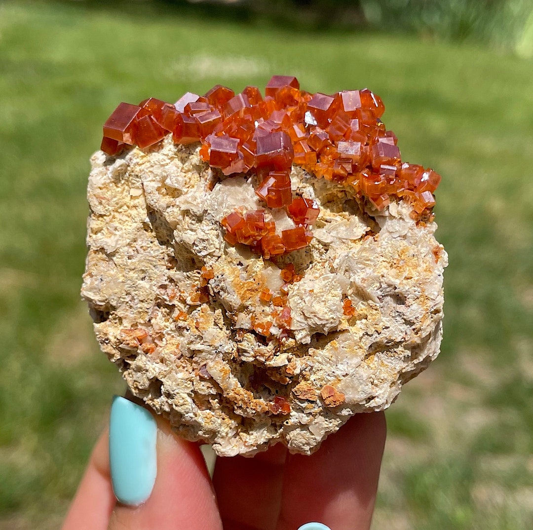 Vanadinite Specimen Lustrous Red Vanadinite Crystals on - Etsy