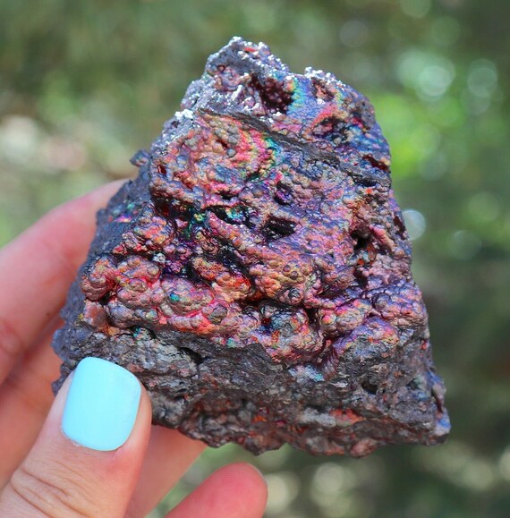 Home & Living Rocks & Geodes Rainbow Goethite With Electric Metallic ...