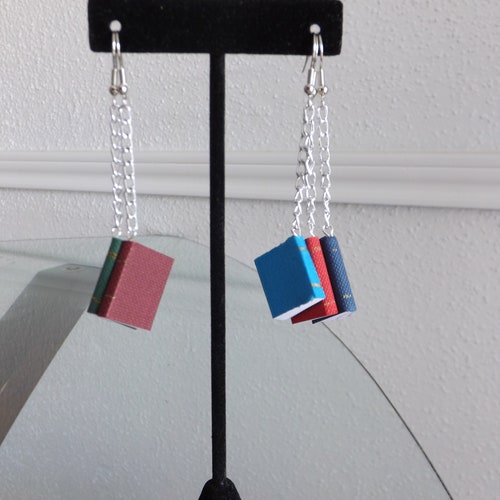 Miniature Book Earrings From the Earring Library - Etsy UK