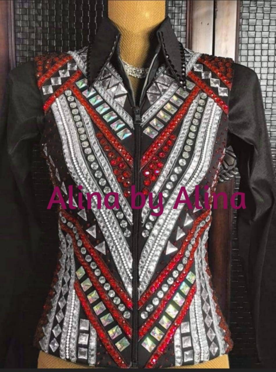 Western Show Vest Made With Strechable Fabric and Glass Stones | Etsy