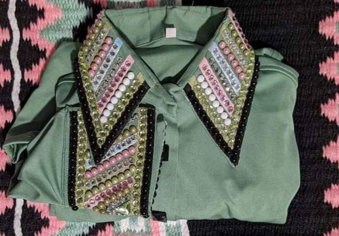 Western Show Bolero ,100% Strech Fabric With Glass Stones - Etsy