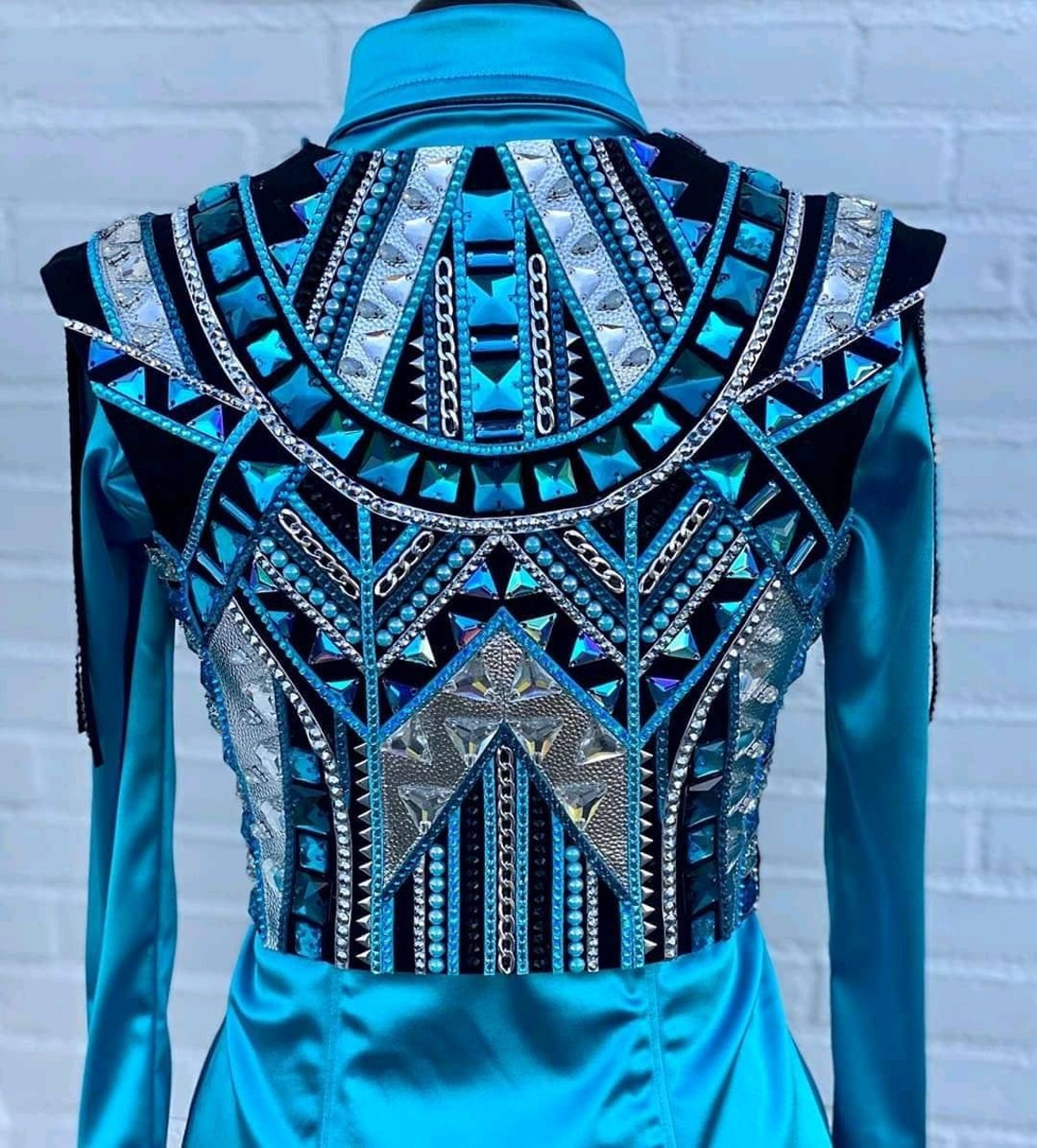 Turquoise, Clear Show Bolero on Black Base + Turquoise Shirt - Etsy