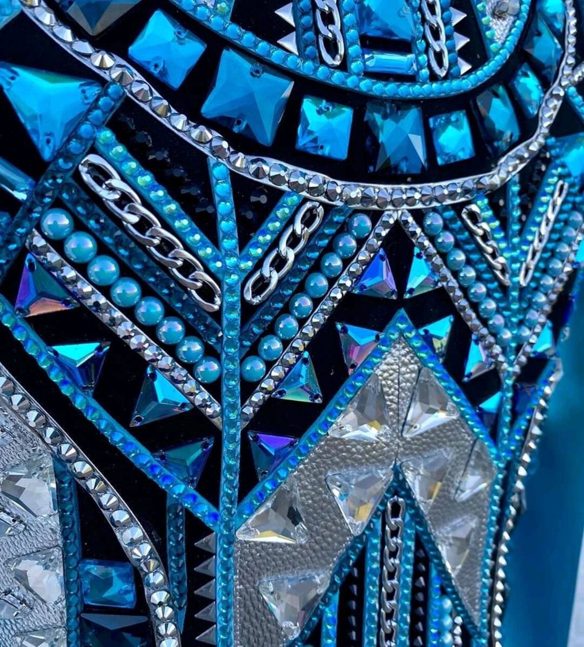 Turquoise, Clear Show Bolero on Black Base + Turquoise Shirt - Etsy
