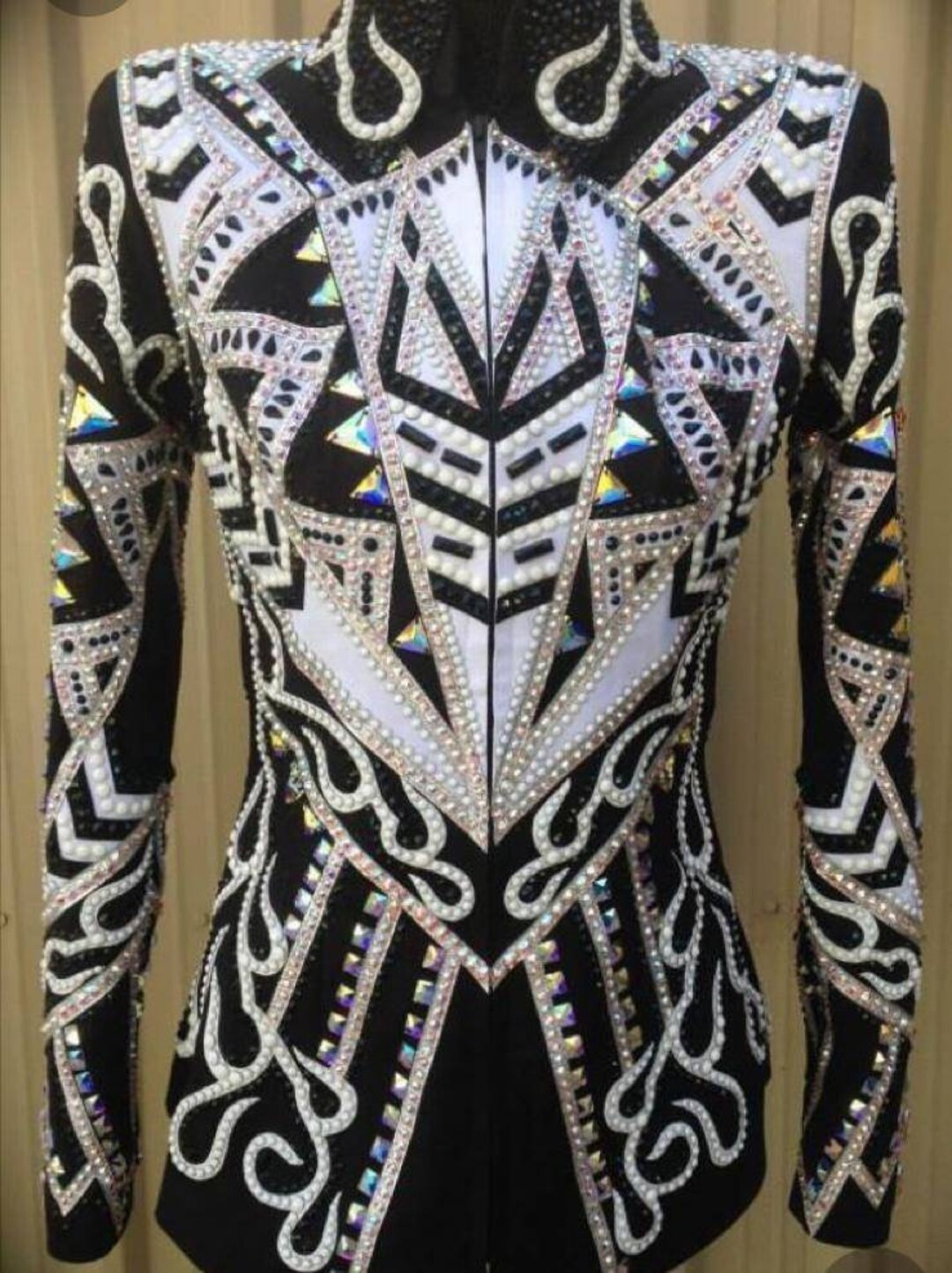 Show Jacket With YKK Zipper 100% Glass Stones Western Custom Rodeo ...