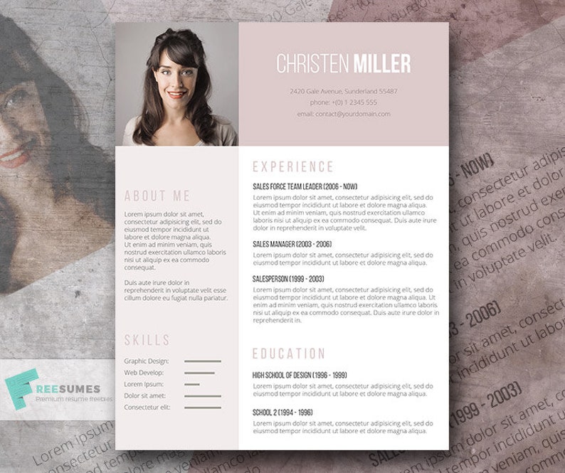 Resume Template Word CV Template Cover Letter Teacher | Etsy