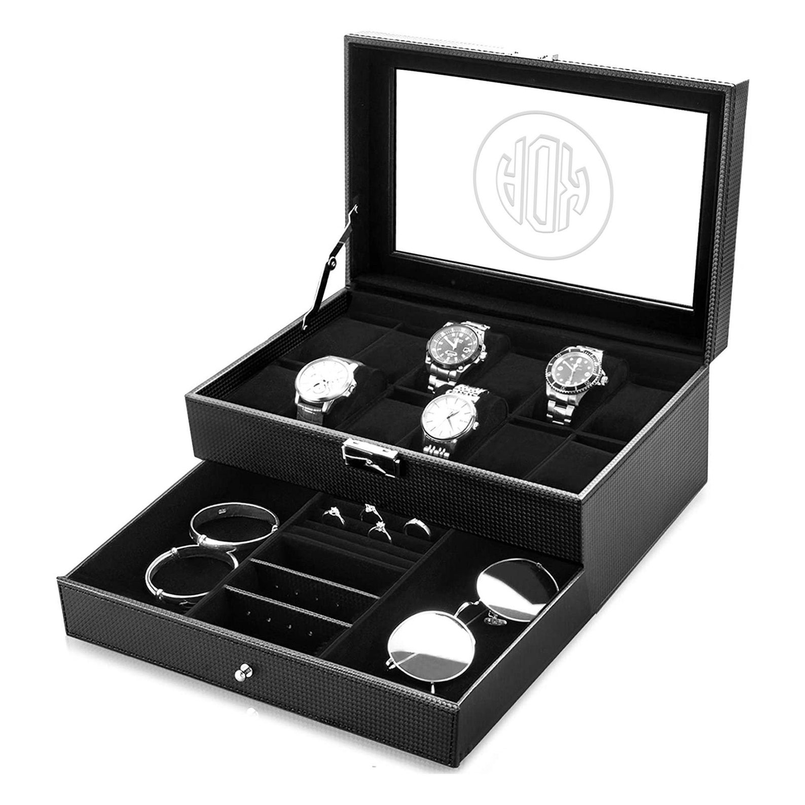 Watch Box for 12 Watch Box for Men Wood Watch Box Drawer - Etsy