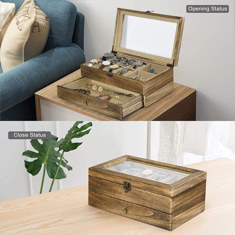 Personalized 6 or 8 Watch Display Case Custom 6/8 Watch Case - Etsy