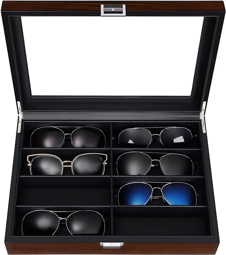 Sunglasses Display Case Wooden Compartments Glasses - Etsy