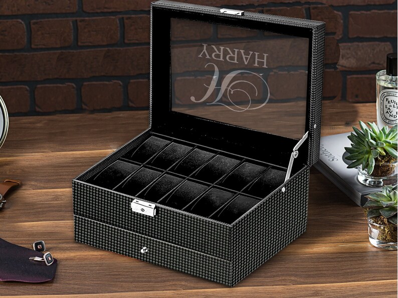 Watch Box for Men With Drawer,watch Case for Men Personalized,wood ...