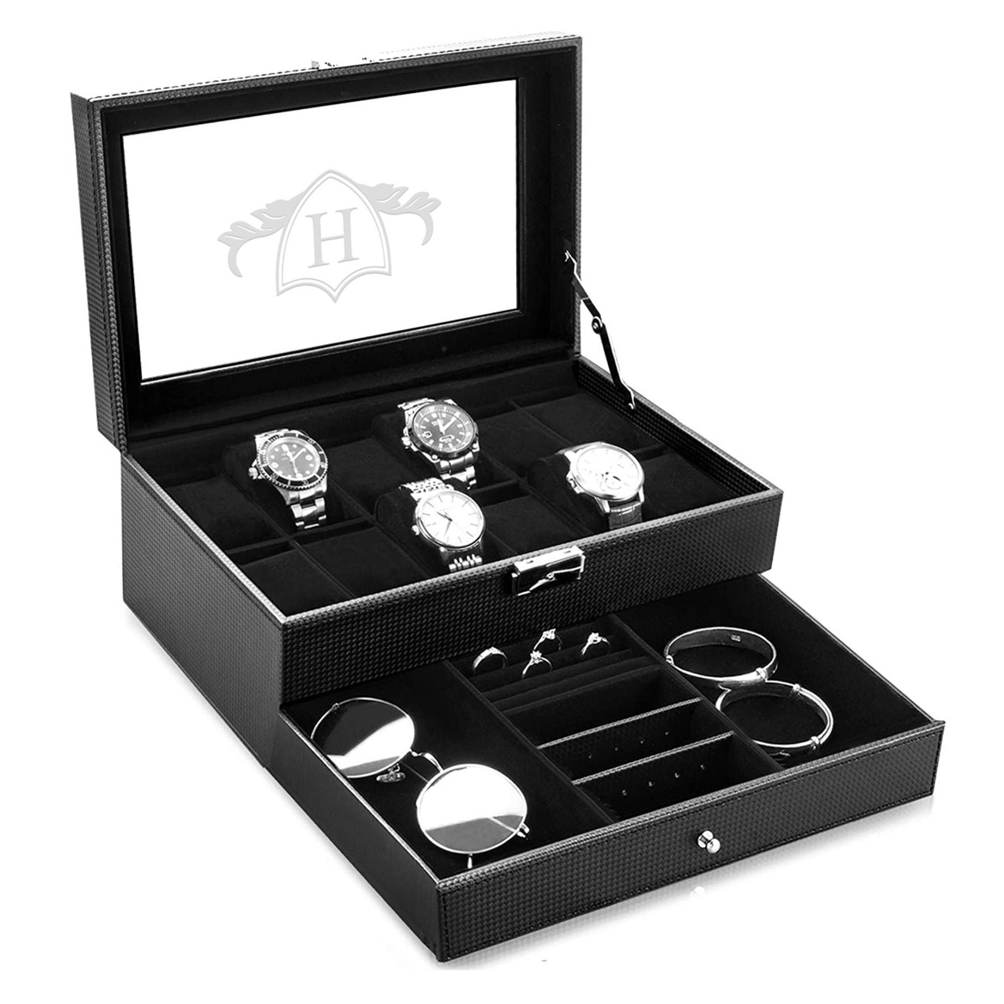 Watch box for men with drawerWatch case for men | Etsy