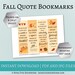 Printable Fall Bookmarks | Fall Quote Bookmark Set | Autumn Bookmarks ...