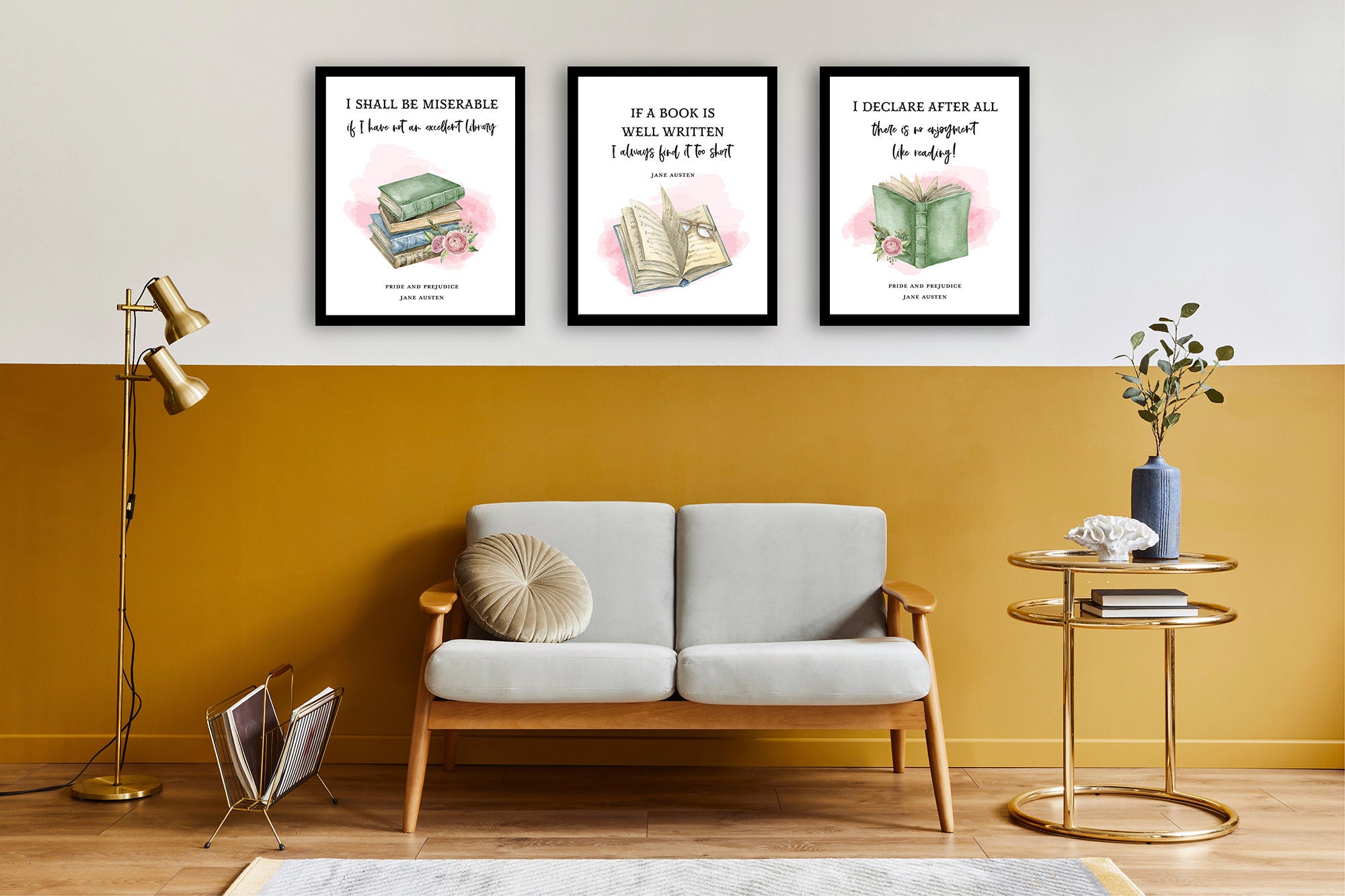 Jane Austen Wall Art Set of 3 Printable Jane Austen Posters Jane Austen ...