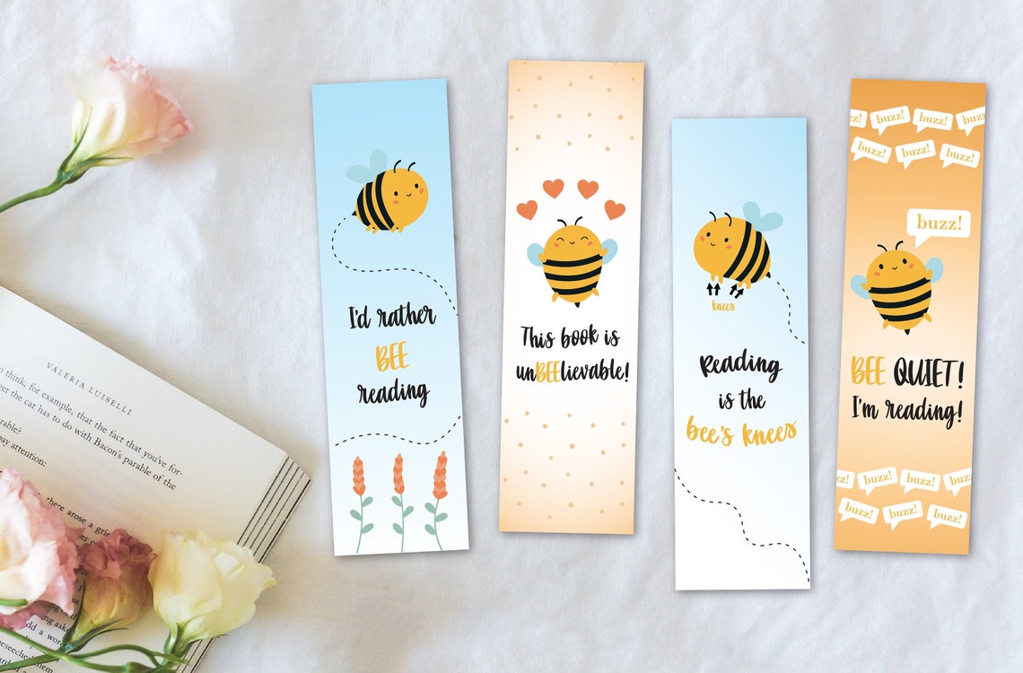 Printable Bee Bookmarks | Bee Reading Bookmarks | Printable Bookmarks ...