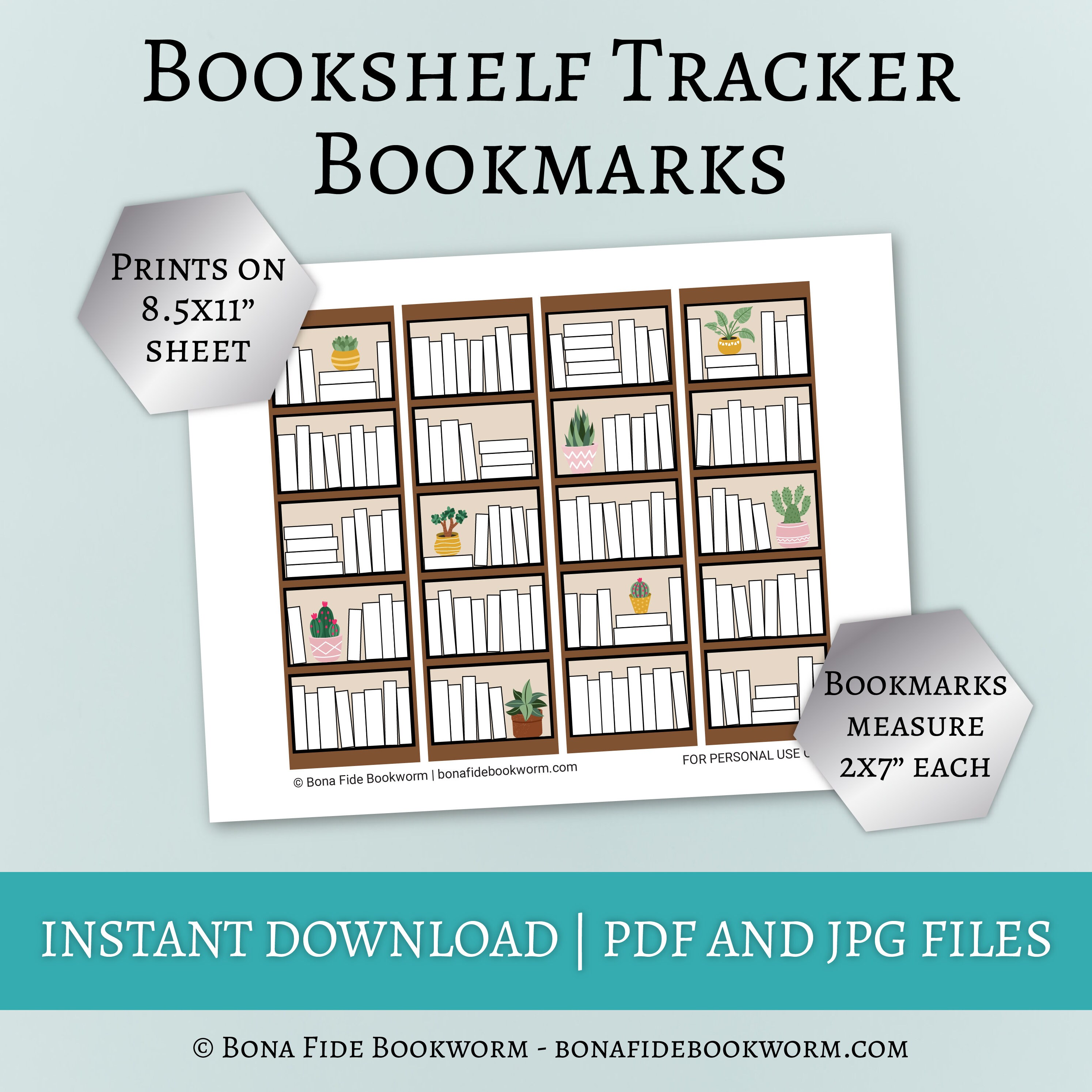 Printable Bookshelf Reading Tracker Bookmarks | Bookshelf Tracker ...