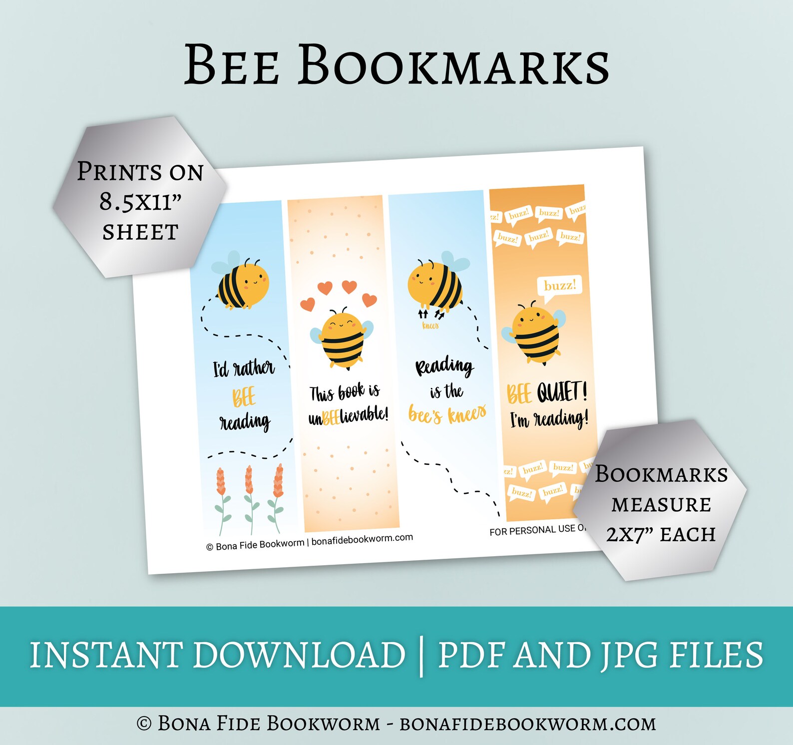 Printable Bee Bookmarks | Bee Reading Bookmarks | Printable Bookmarks ...