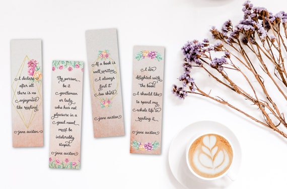 Printable Jane Austen Bookmarks Jane Austen Quote Bookmark - Etsy