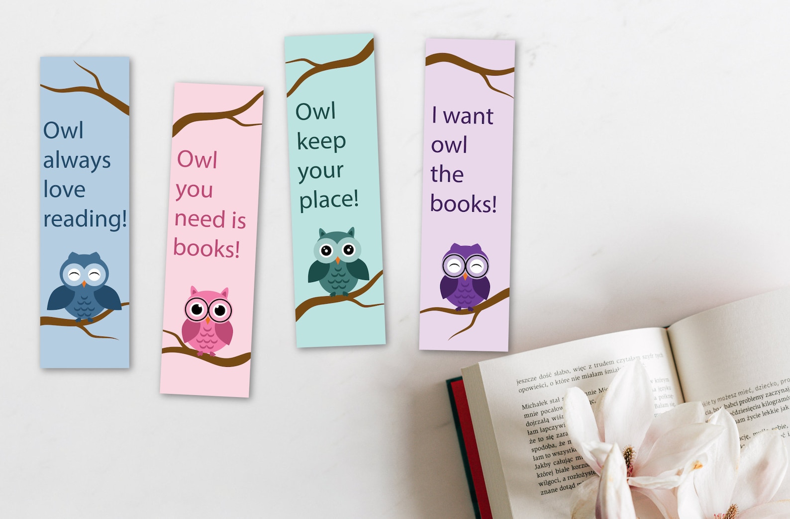Printable Owl Bookmarks | Printable Owl Pun Bookmarks | Owl Bookmark ...