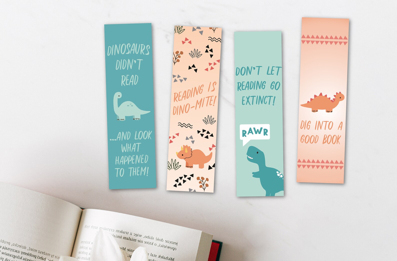 Buy Printable Dinosaur Bookmarks Dinosaur Reading Bookmarks Online in ...