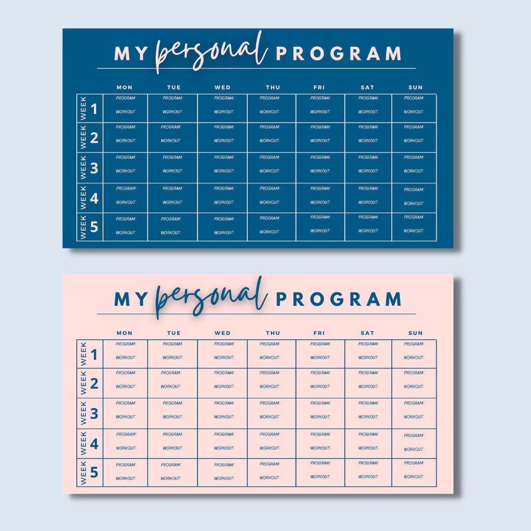 Create Your Own Workout Calendar - NEUTRALS - Etsy