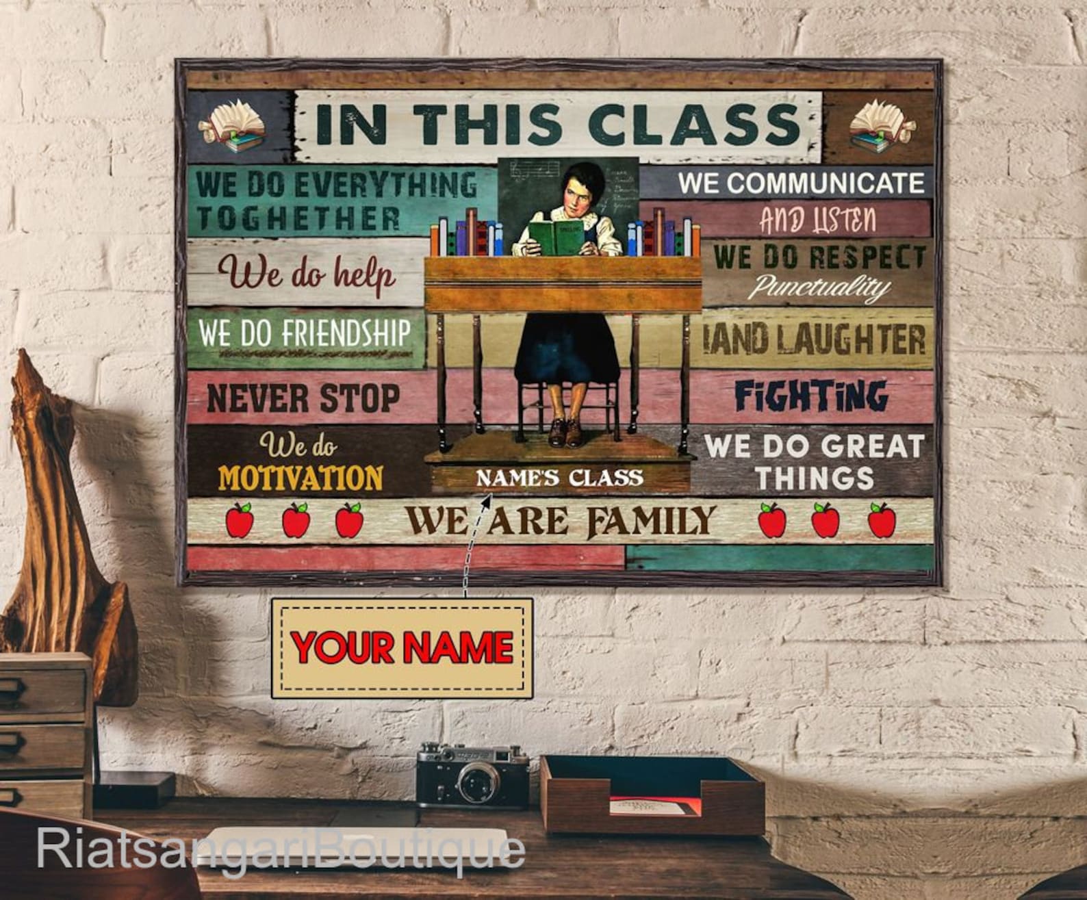 Personalized In This Class We Are Family Canvas Poster School | Etsy