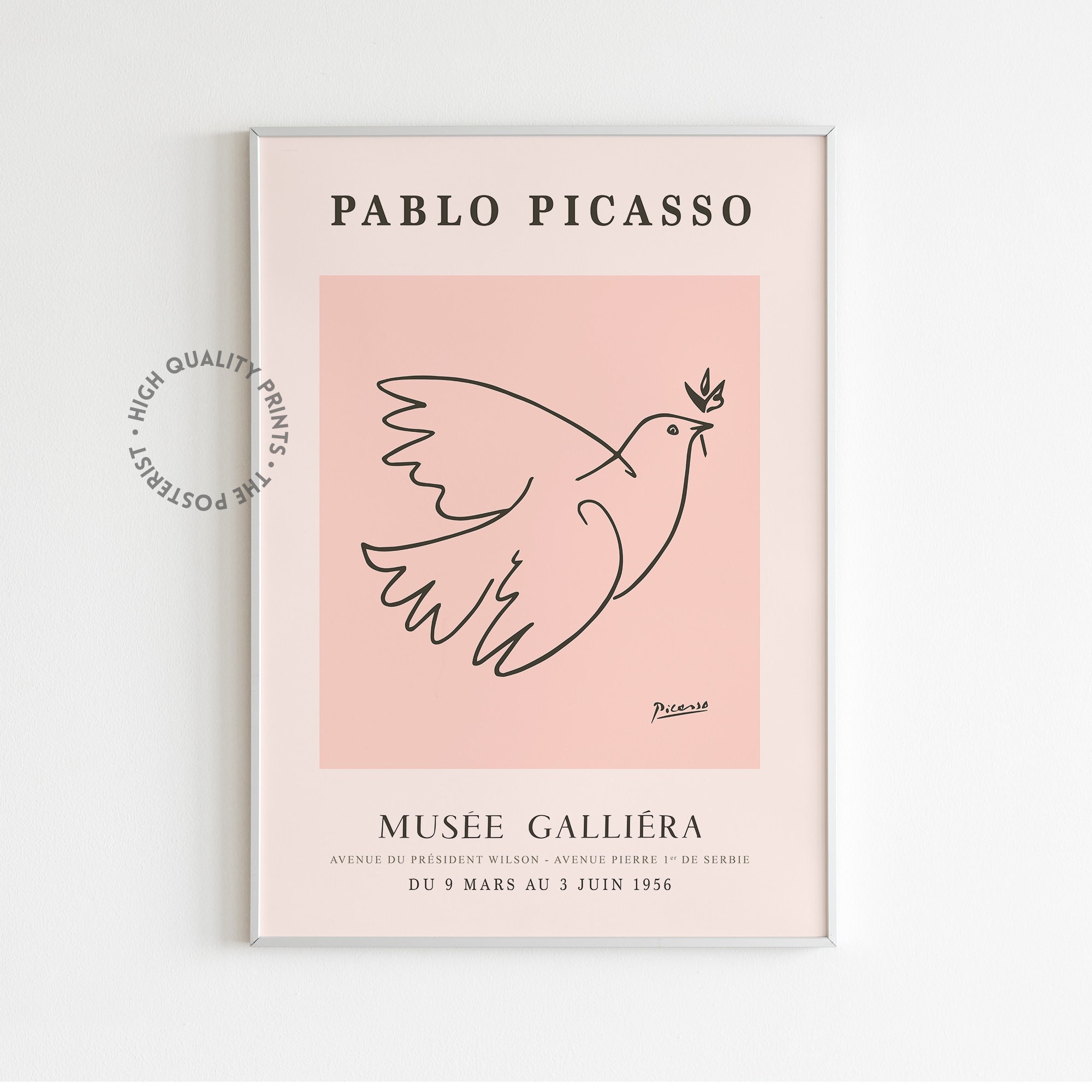 Picasso Dove Print Exhibition Poster, One Line Art Home Decor HIGH ...