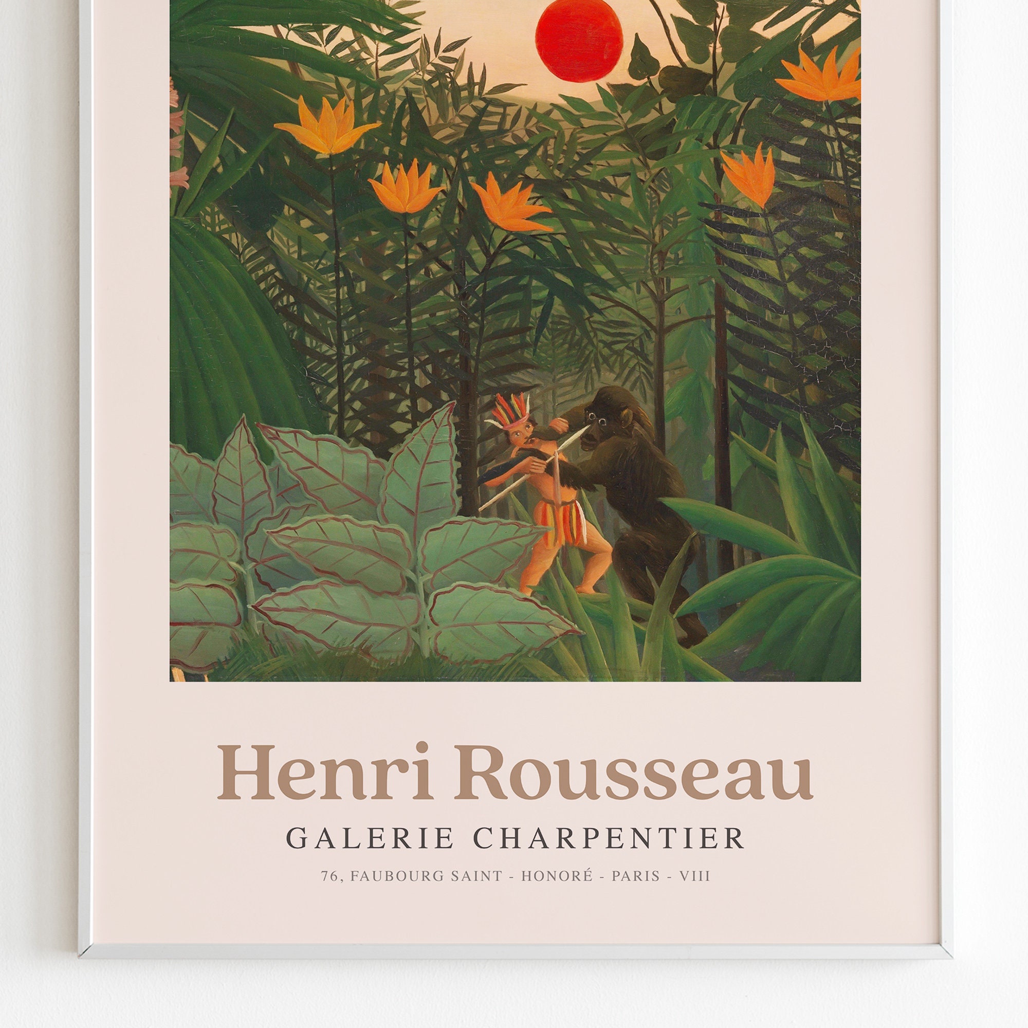 Henri Rousseau Exhibition Poster American Indian Struggling - Etsy