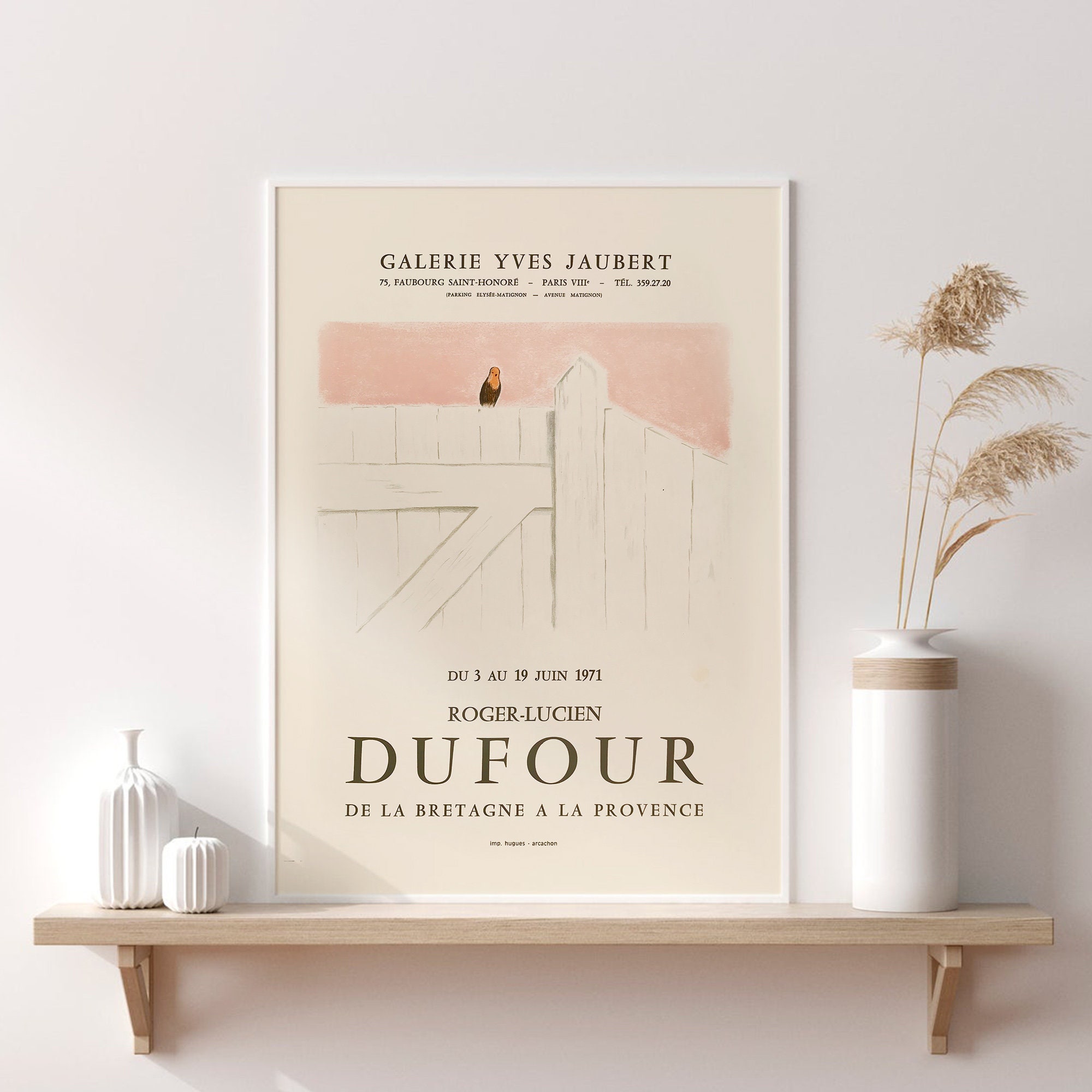 Roger Lucien DUFOUR Exhibition Poster Pink Boho Wall Decor | Etsy