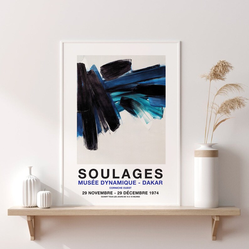 Pierre Soulages Printable Wall Art Exhibition Poster DOWNLOAD IT NOW ...
