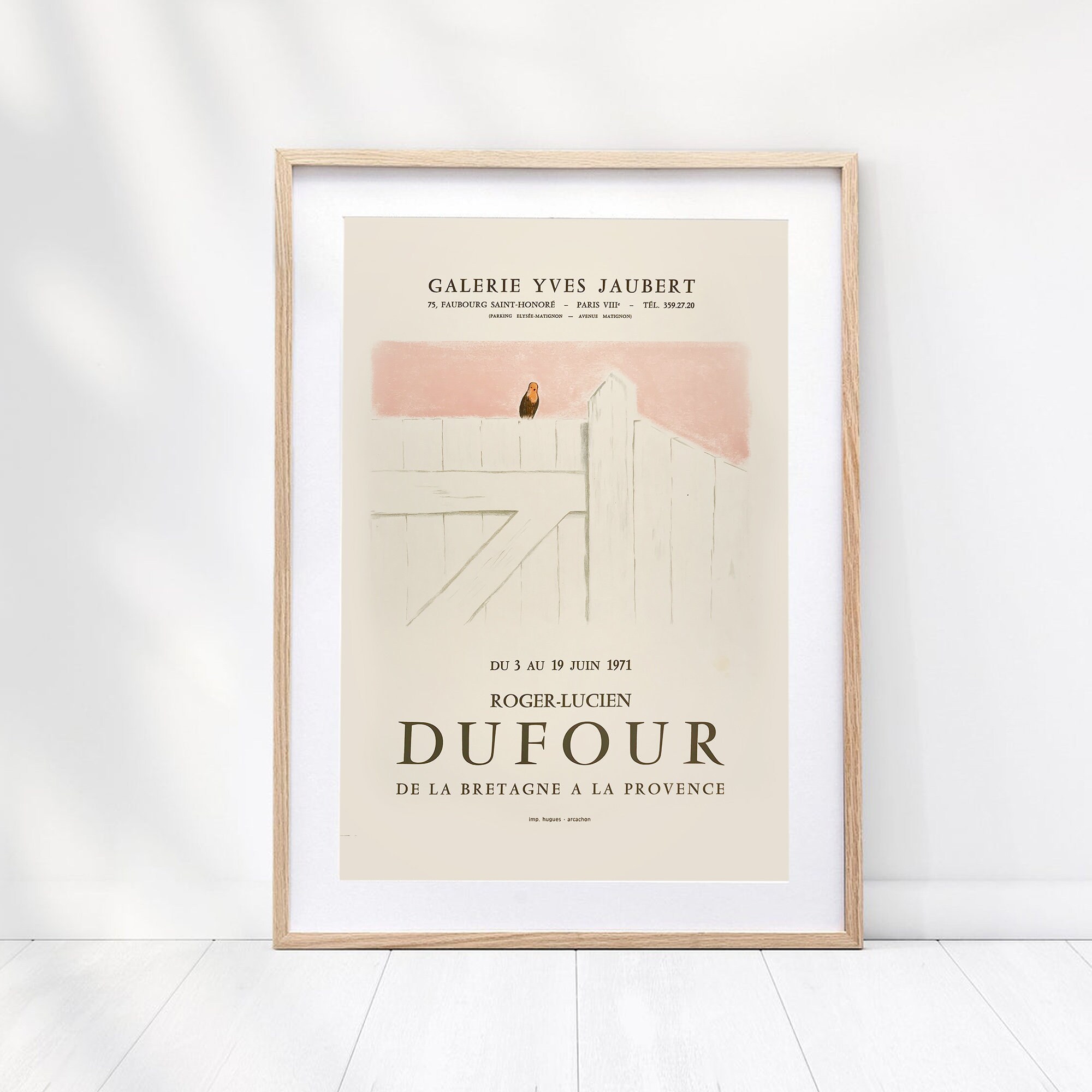 Roger Lucien DUFOUR Exhibition Poster Pink Boho Wall Decor DIGITAL Art ...