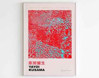 Yayoi Kusama Exhibition Poster Abstract Art Print Pop Art Japanese ...