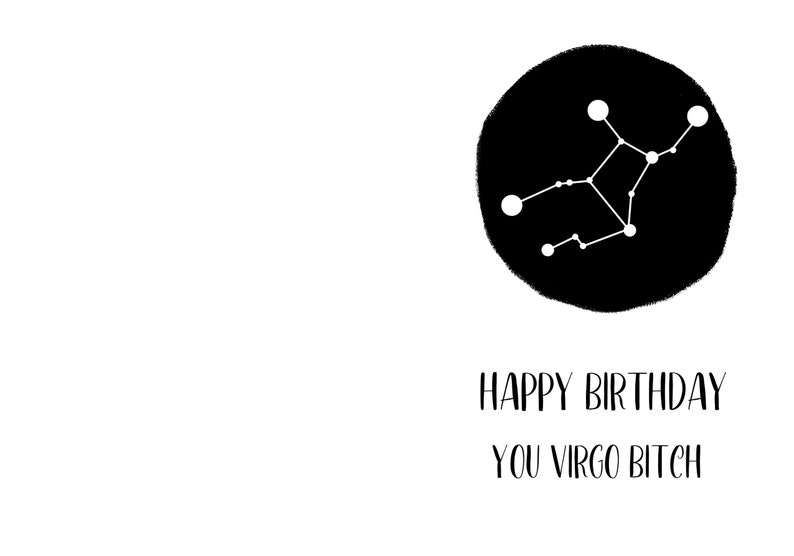 Zodiac Sign Birthday Card Astrology Birthday Happy Birthday | Etsy