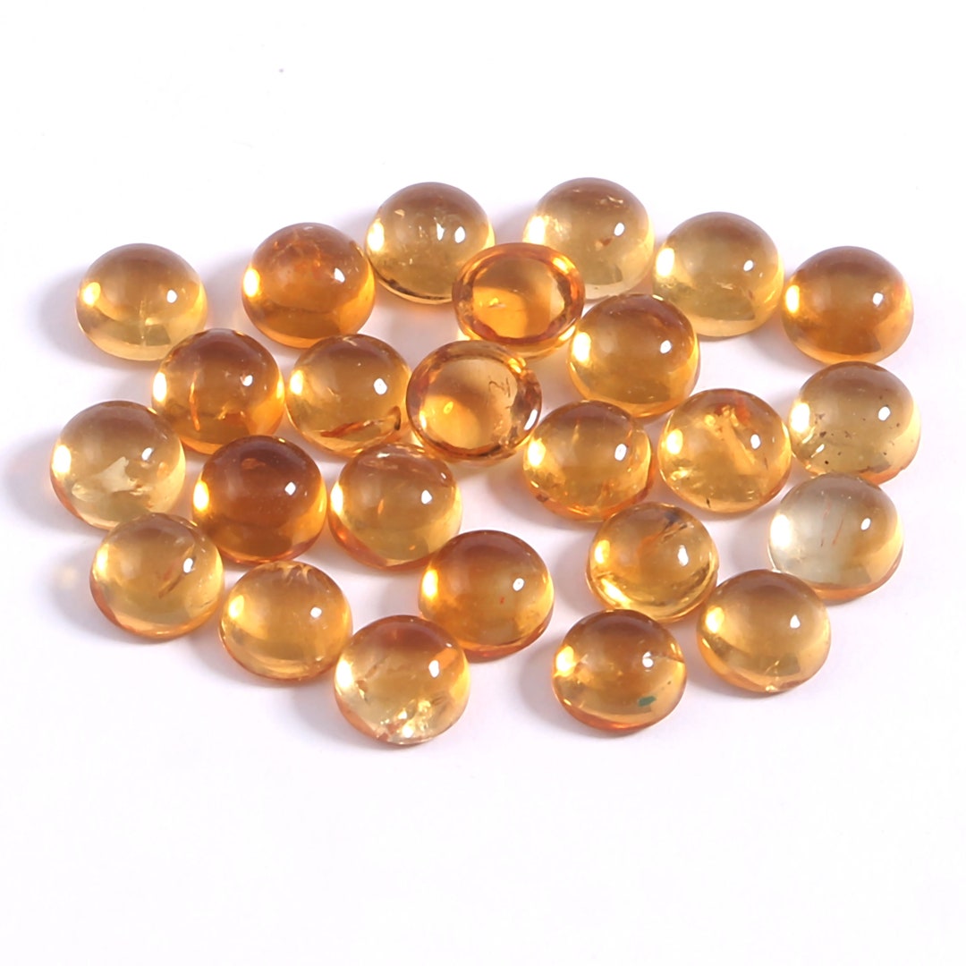 Natural AAA Citrine Round Shape Cabochons Gemstones 2MM 2.50MM 3MM 4MM ...
