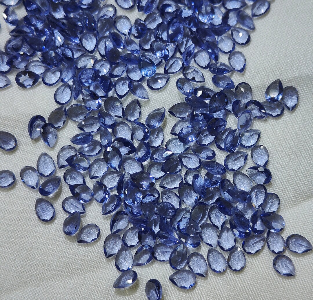 AAA Iolite Glass Teardrop / Pear Shape Faceted Gemstone 2x3 3x4 3x5 4x5 ...