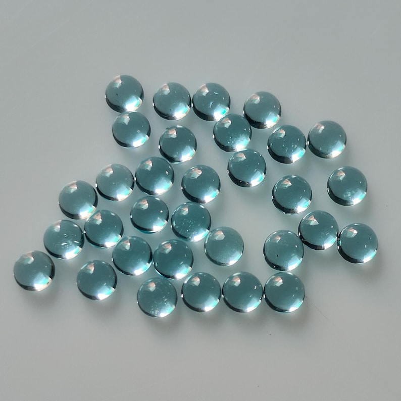 AAA Excellent Quality Aquamarine Quartz Round Shape Cabochon 1.5 2 2.5 ...