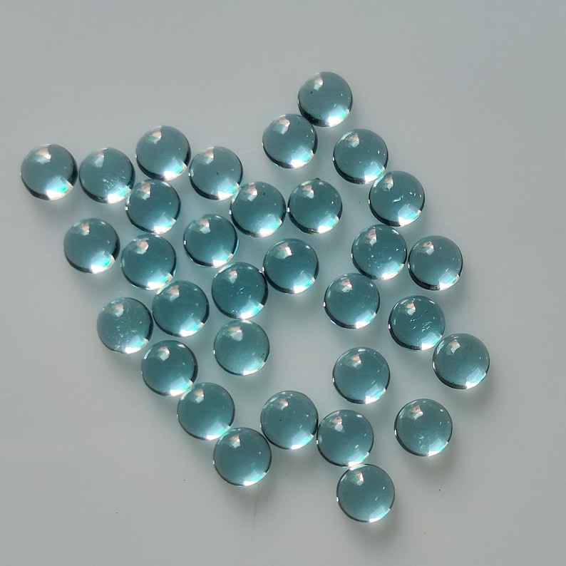 AAA Excellent Quality Aquamarine Quartz Round Shape Cabochon 1.5 2 2.5 ...