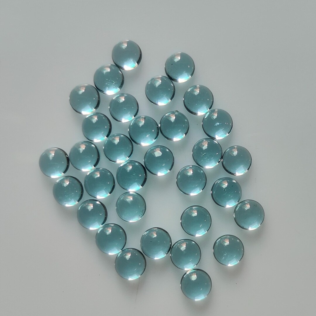 AAA Excellent Quality Aquamarine Quartz Round Shape Cabochon 1.5 2 2.5 ...