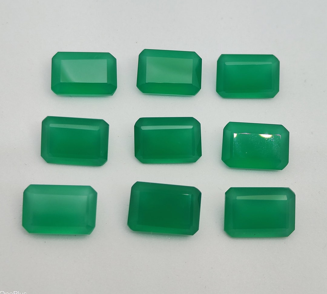 Natural AAA Green Onyx Octagon Shape Faceted Gemstone 3x5 4x6 5x7 6x8 ...