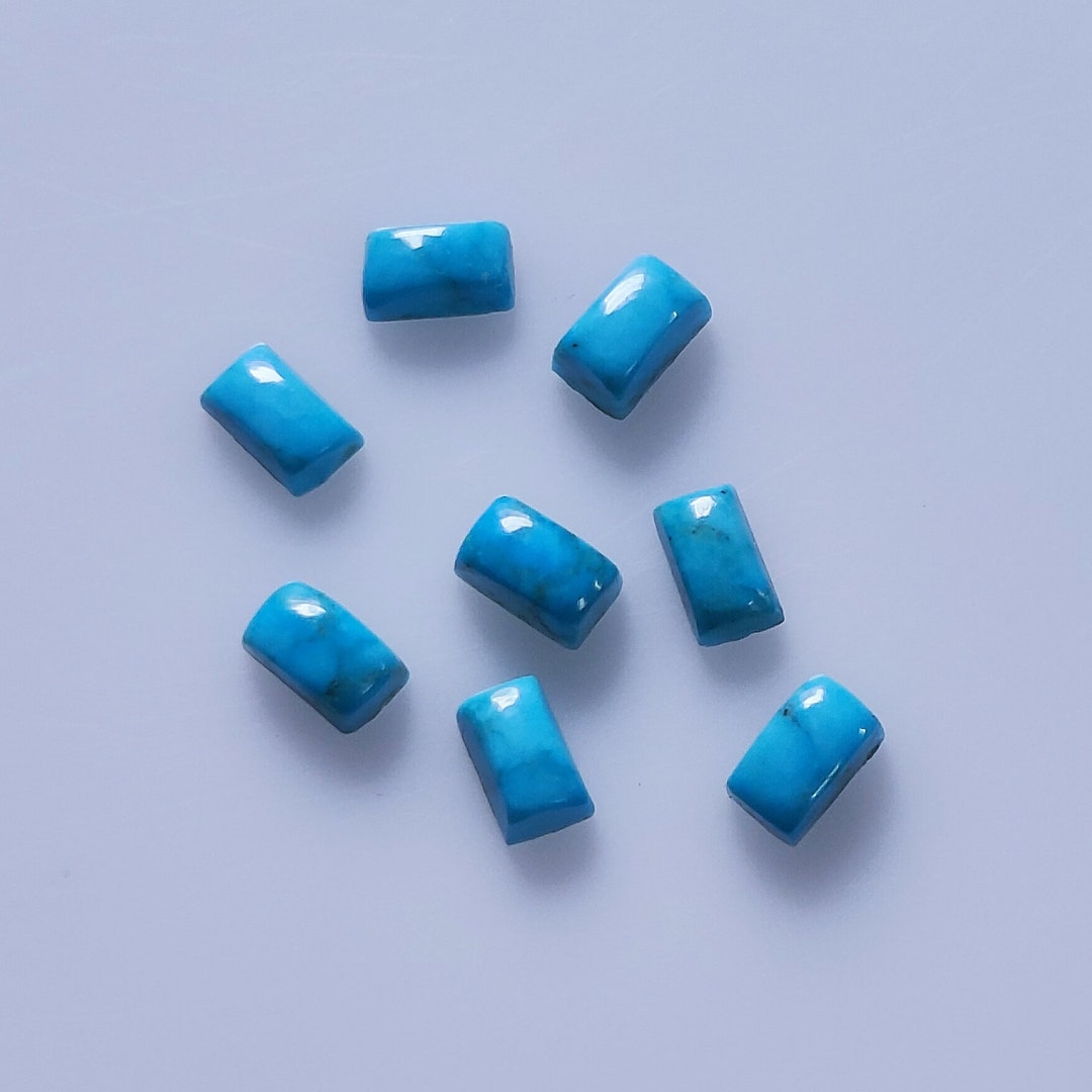 Blue Arizona Turquoise Rectangle / Baguette Shape Cabochon 2x3 3x4 3x5 ...