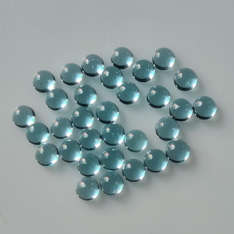 AAA Excellent Quality Aquamarine Quartz Round Shape Cabochon 1.5 2 2.5 ...