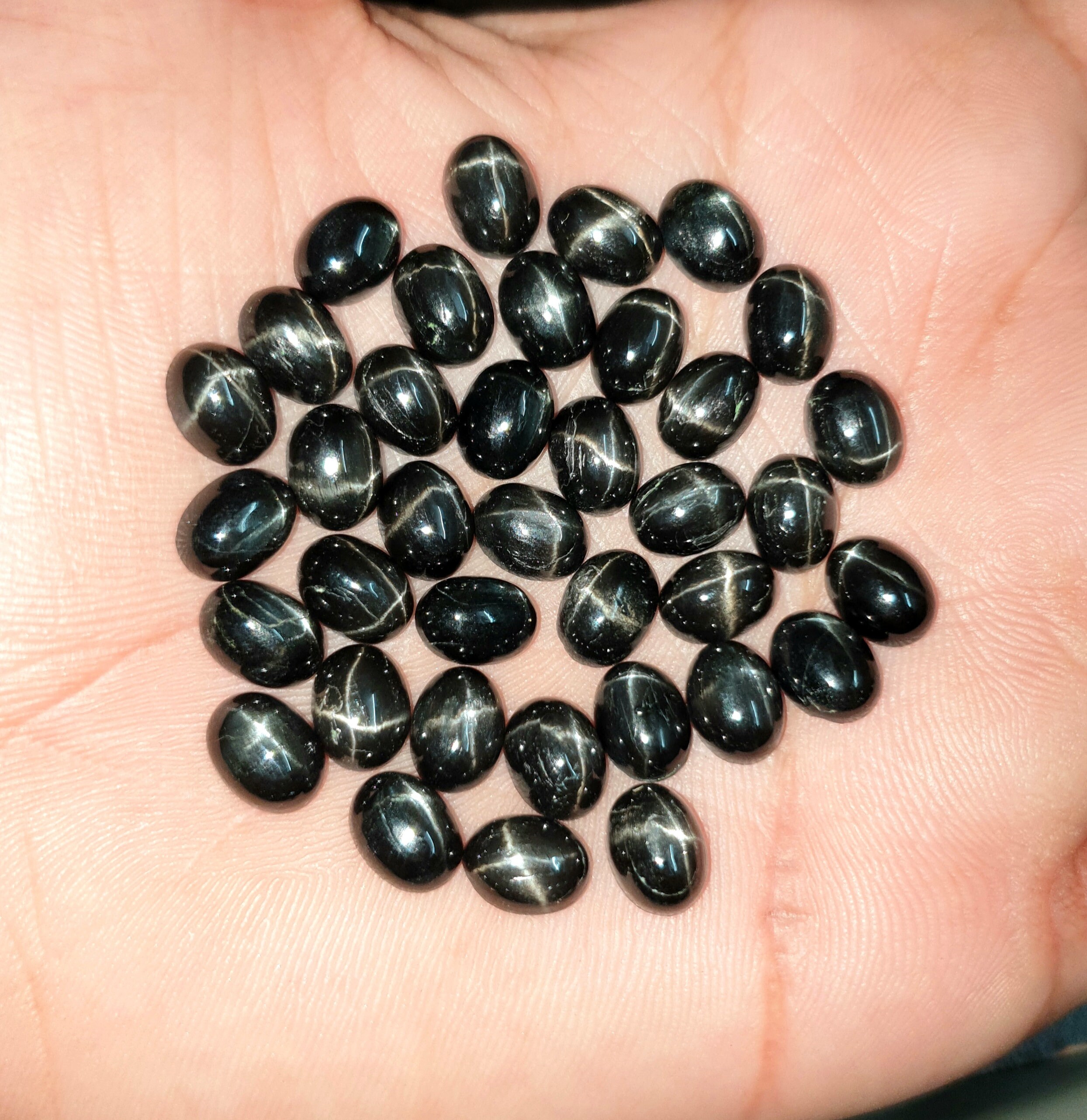 Natural AAA Black Star Diopside Oval Shape Cabochon Gemstone 3x5 4x6 ...