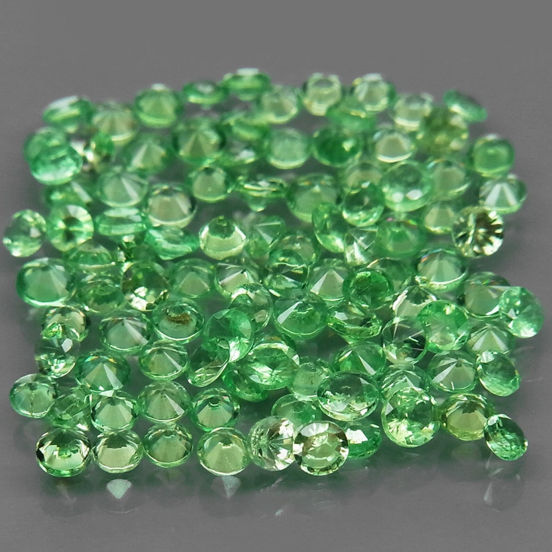 Natural AAA Tsavorite Garnet Round Shape Cabochon Gemstones 1.5MM 2MM 2 ...